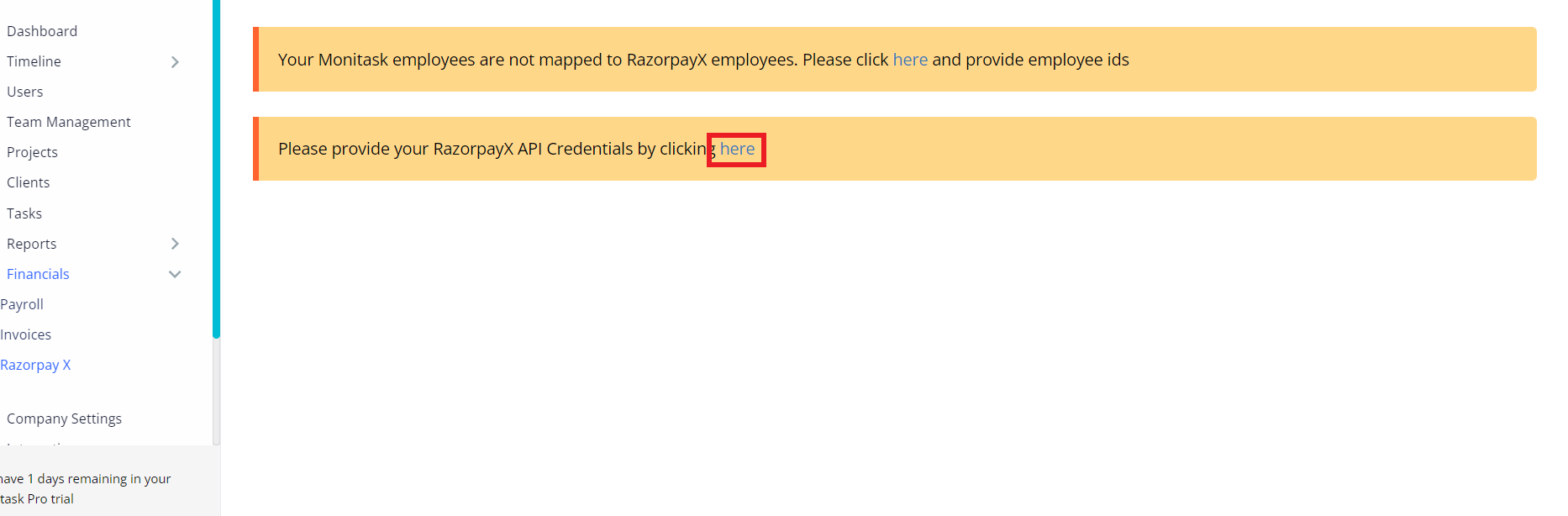 Monitask | RazorPayX integration with Monitask